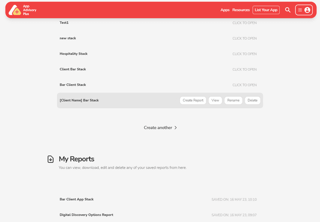 How to create an App Stack and White-Labelled Report using App Advisory Plus · Resource Center ...